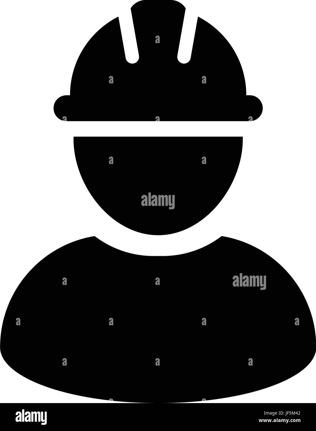 Construction Worker Icon Vector Person Profile Avatar in Glyph ...