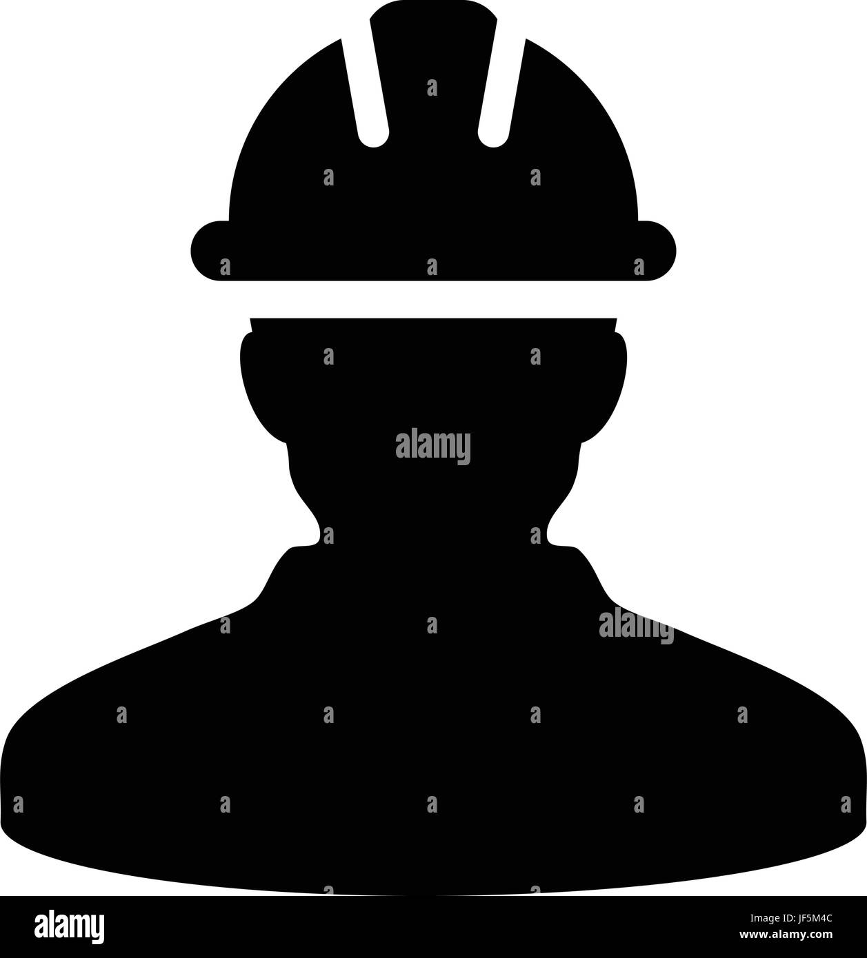 Construction Worker Icon Vector Person Profile Avatar in Glyph ...