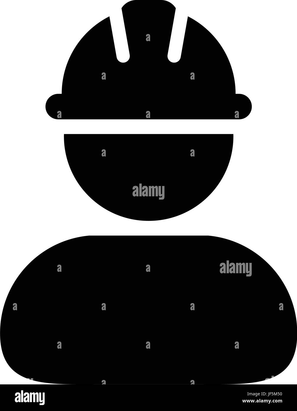Construction Worker Icon Vector Person Profile Avatar in Glyph ...