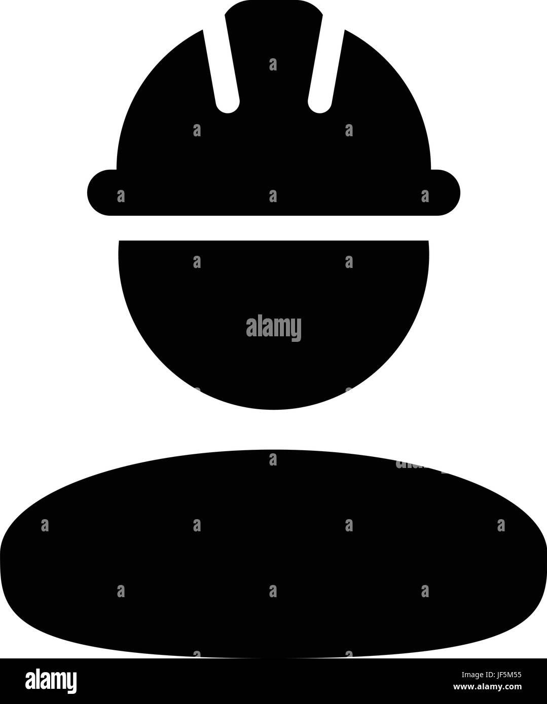 Construction Worker Icon Vector Person Profile Avatar in Glyph ...