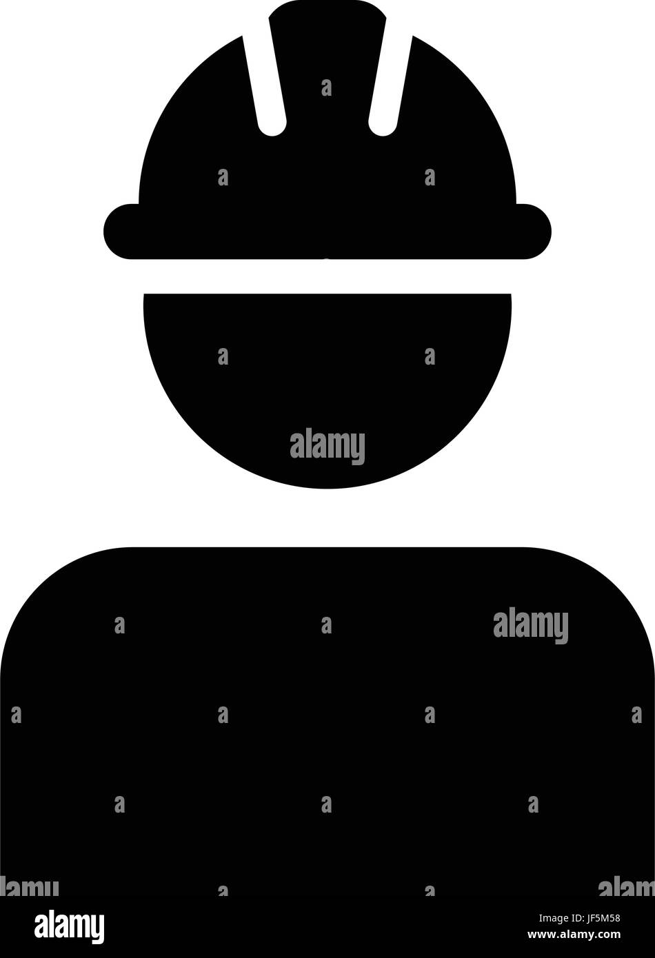 Construction Worker Icon Vector Person Profile Avatar in Glyph ...