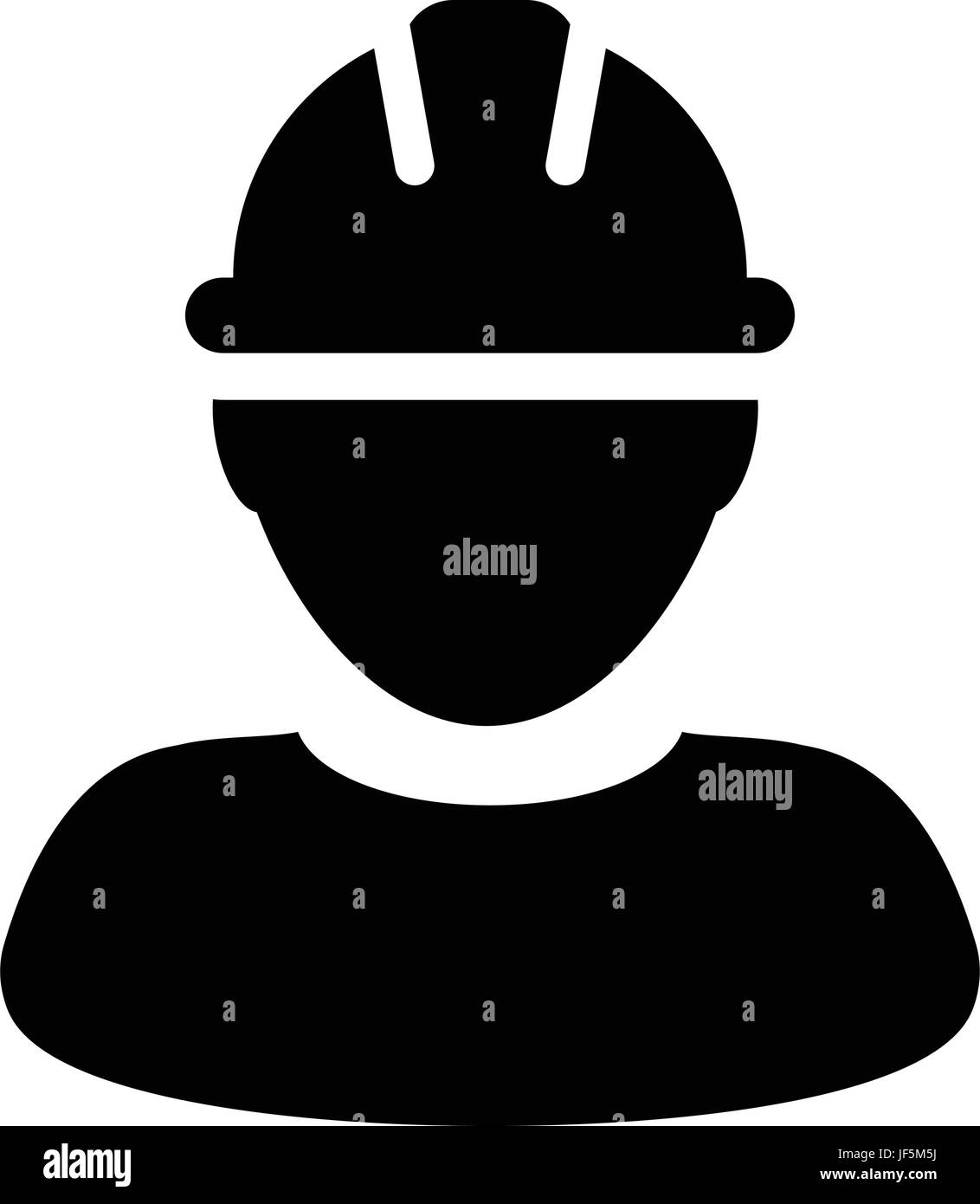 Construction Worker Icon Vector Person Profile Avatar in Glyph ...