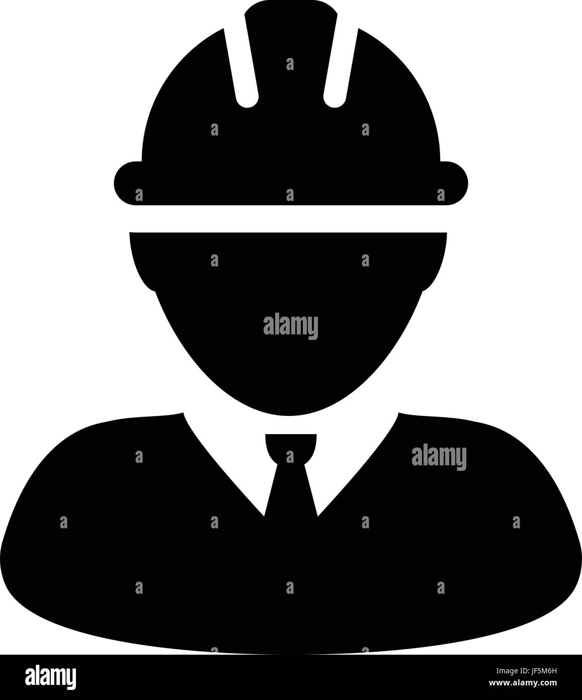 Construction Worker Icon Vector Person Profile Avatar in Glyph ...