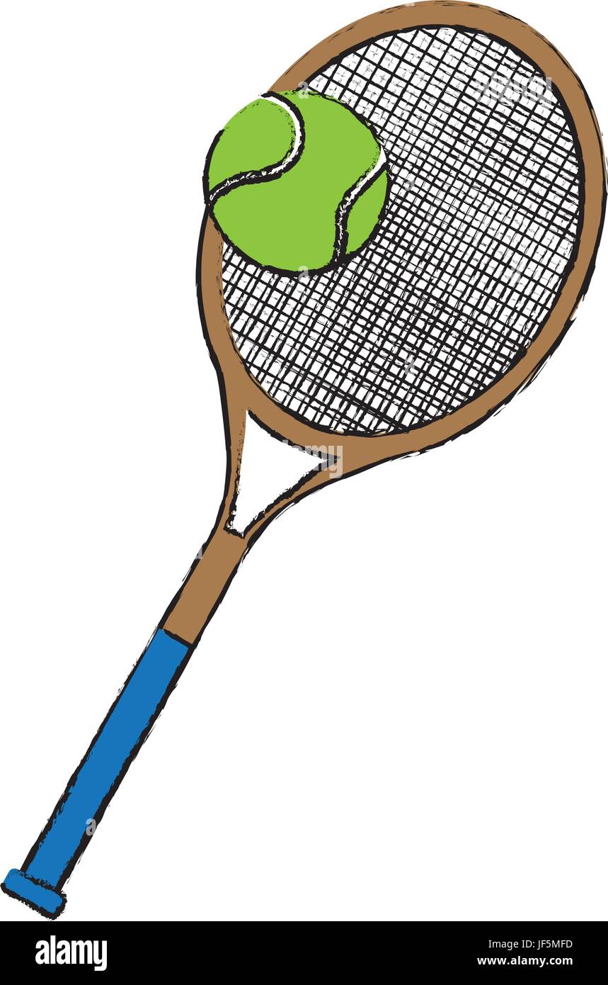 tennis racket and ball sport equipment Stock Vector Image & Art - Alamy
