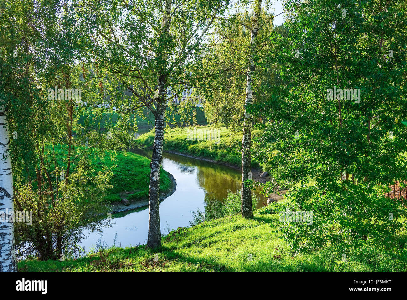 river forest landscape Stock Photo - Alamy
