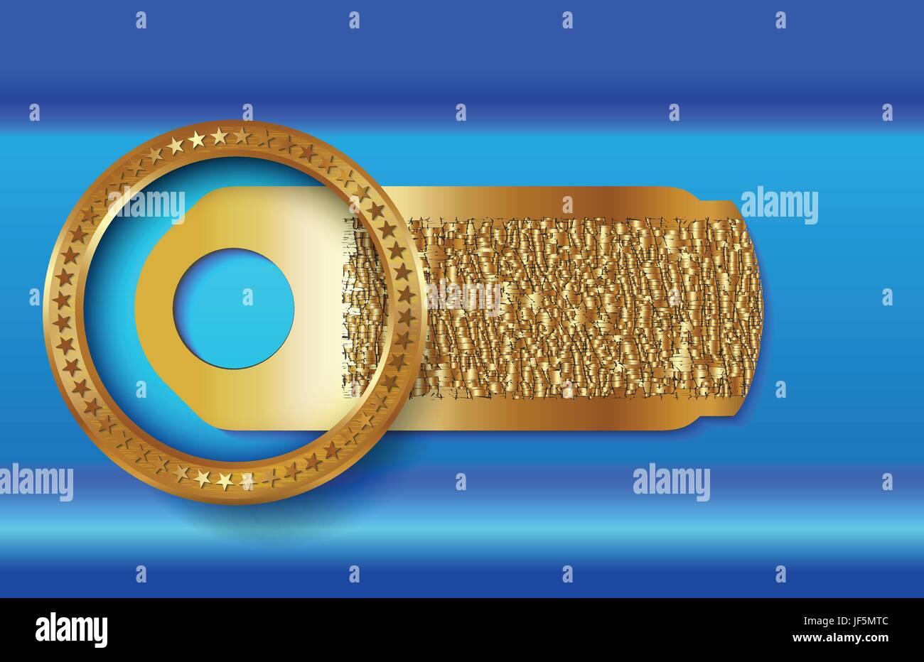 blue, ring, circle, banner, metallic, label, gold, blue, ring, one ...