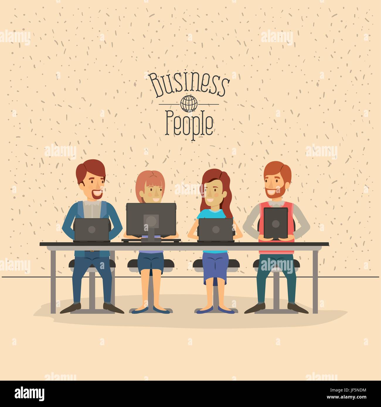color background with sparks of big group persons sitting in desk with ...