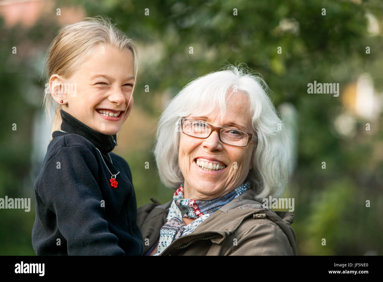 Grandmother with granddaughter Stock Photo - Alamy