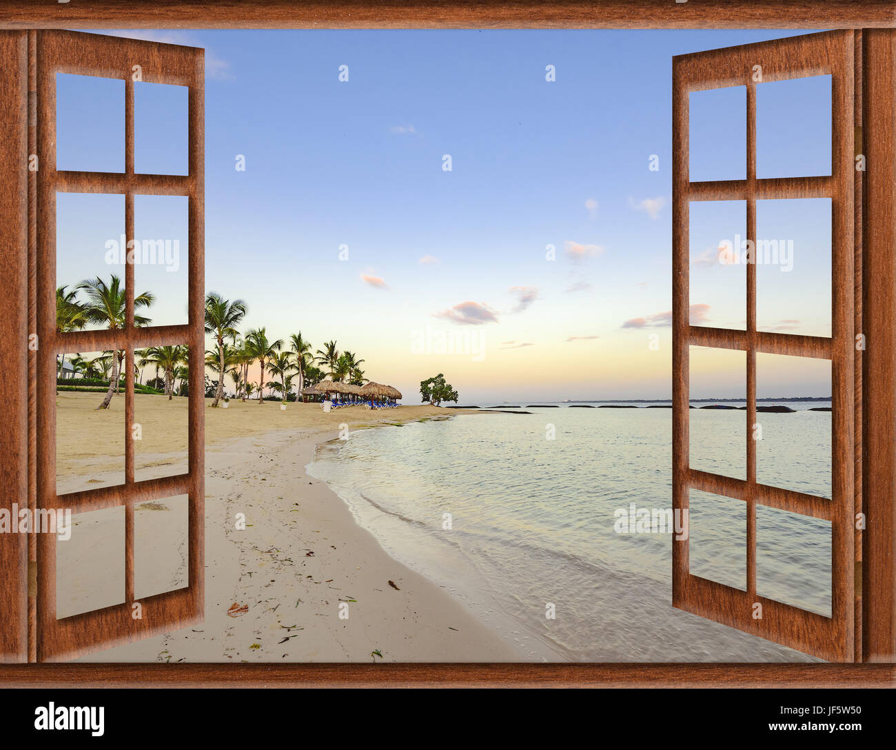Ocean view window Stock Photo - Alamy