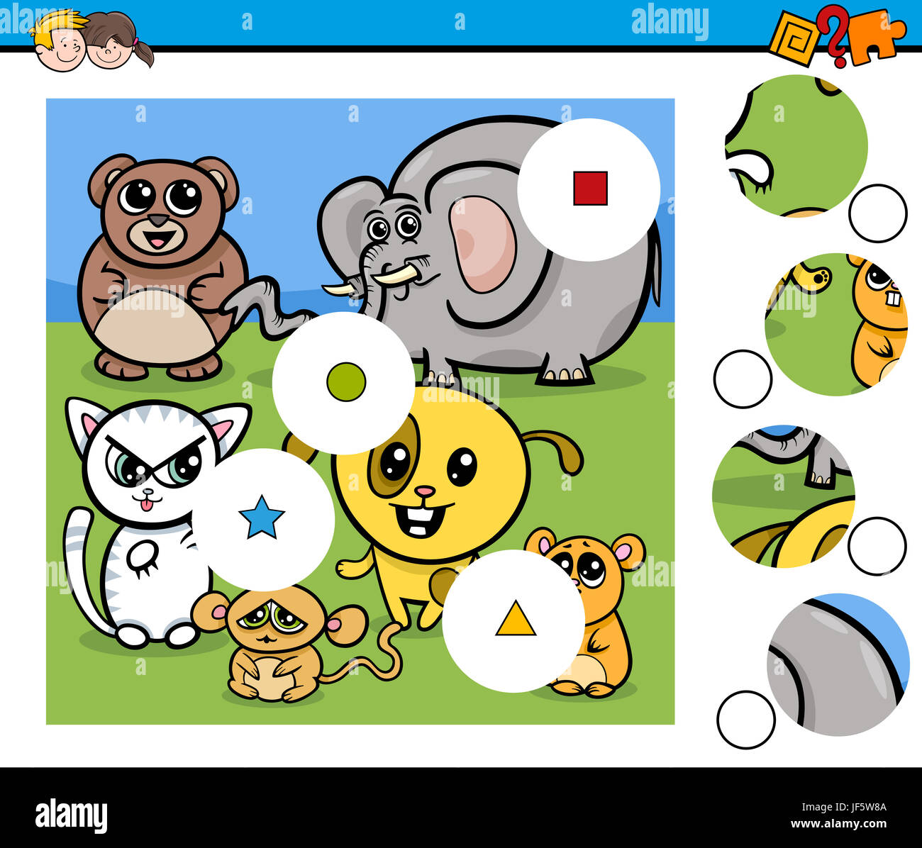 match pieces game with animals Stock Photo - Alamy