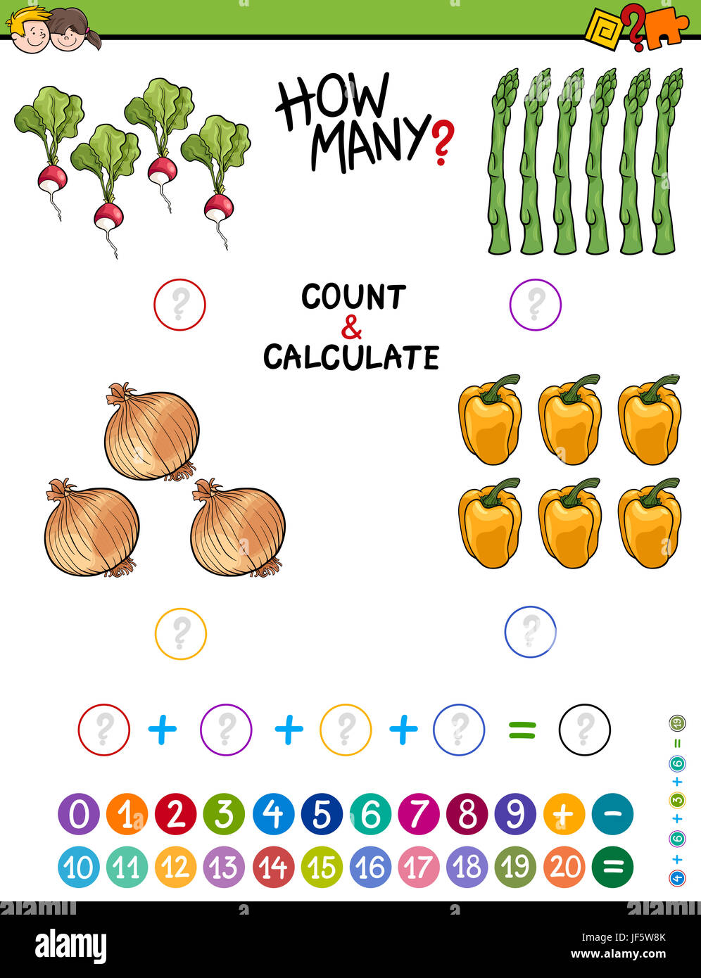 Cartoon illustration educational mathematical counting hi-res stock ...