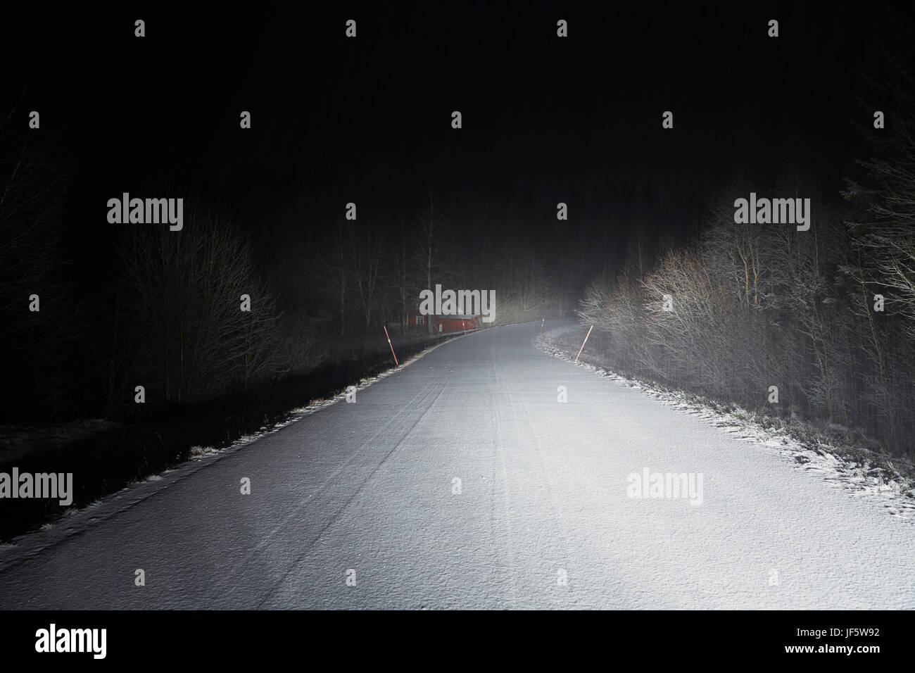 Country road at night Stock Photo - Alamy