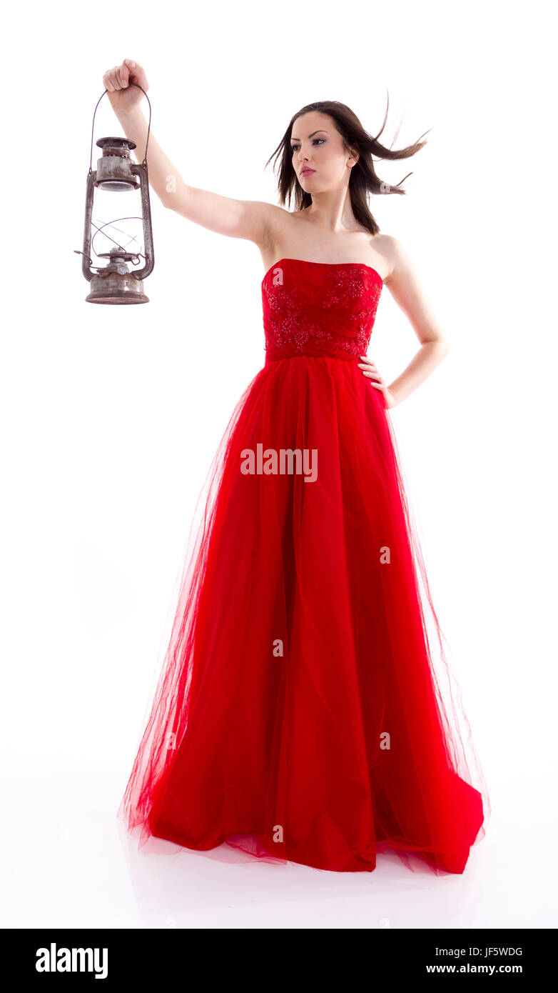 Beautiful woman in red dress hi-res stock photography and images - Alamy