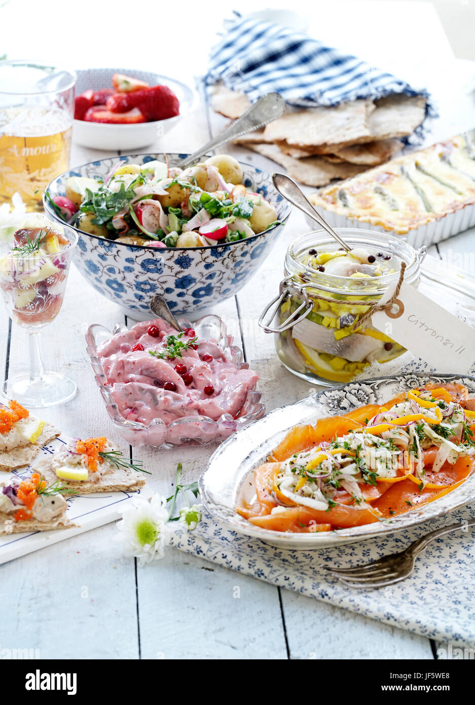 Various food on table Stock Photo - Alamy