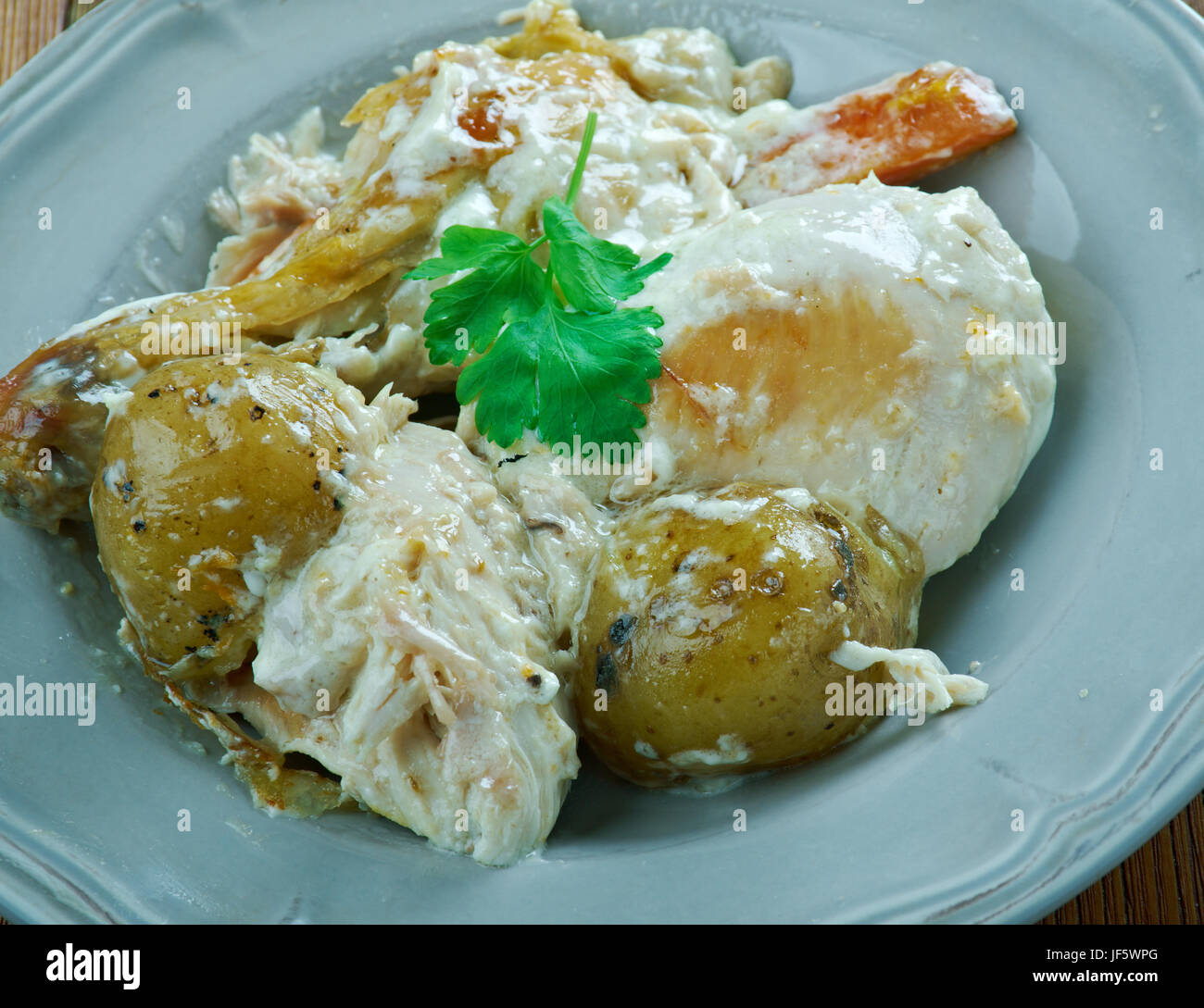 Rustic Chicken Slow Cooker Stew Stock Photo - Alamy