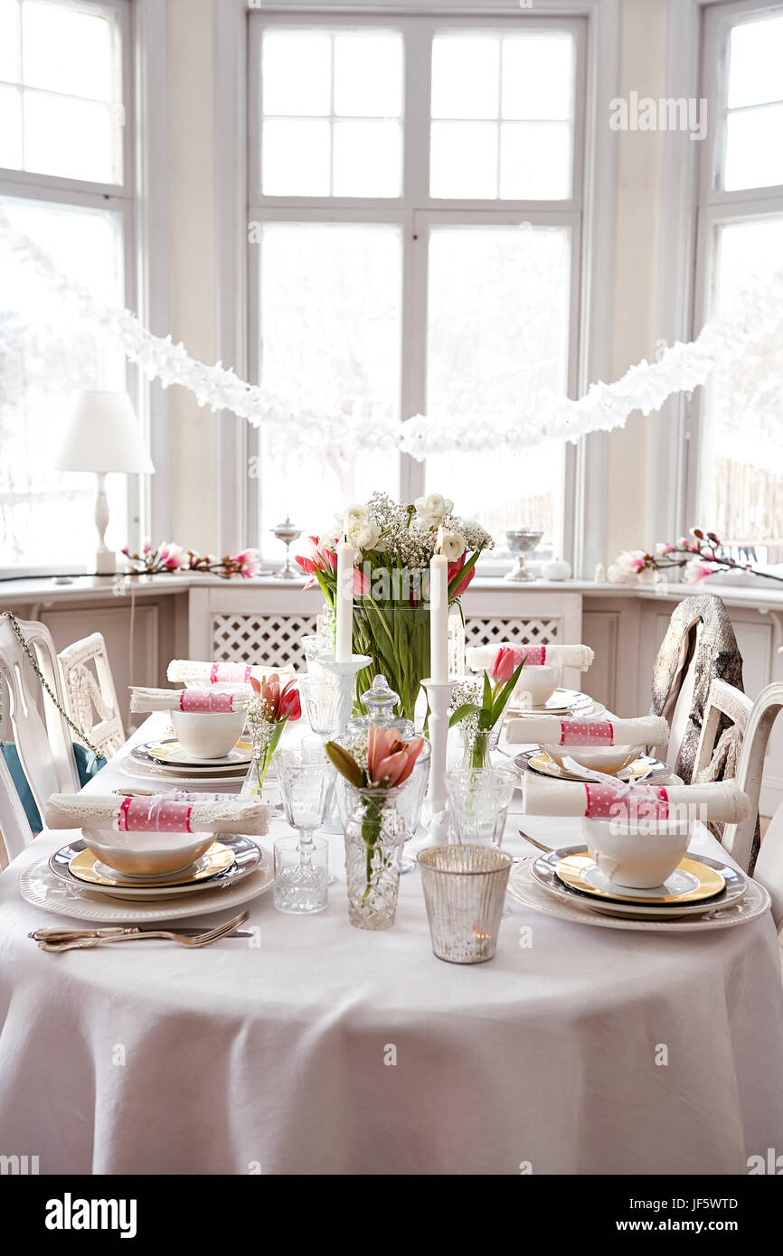 Table set for meal Stock Photo - Alamy