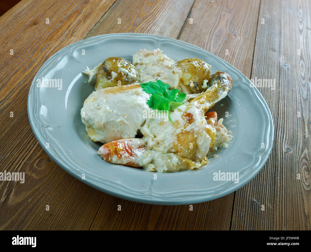 Rustic Chicken Slow Cooker Stew Stock Photo - Alamy
