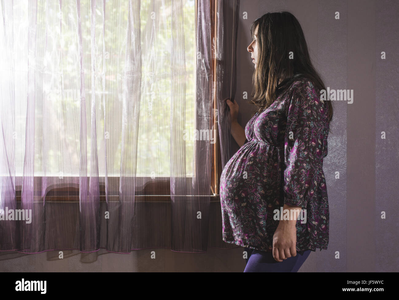 Pregnant women to the window Stock Photo - Alamy