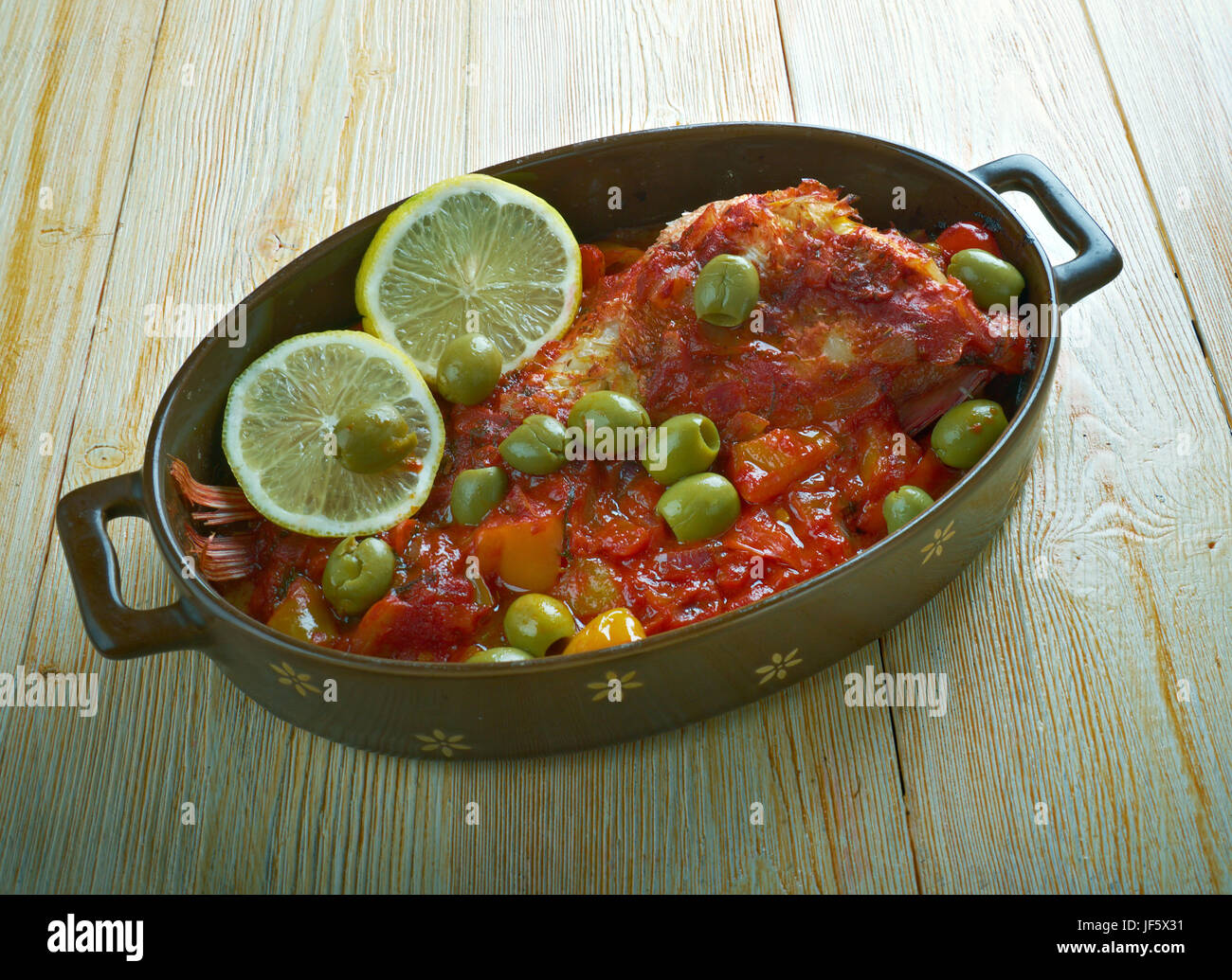 Veracruz-Style Red Snapper Stock Photo - Alamy
