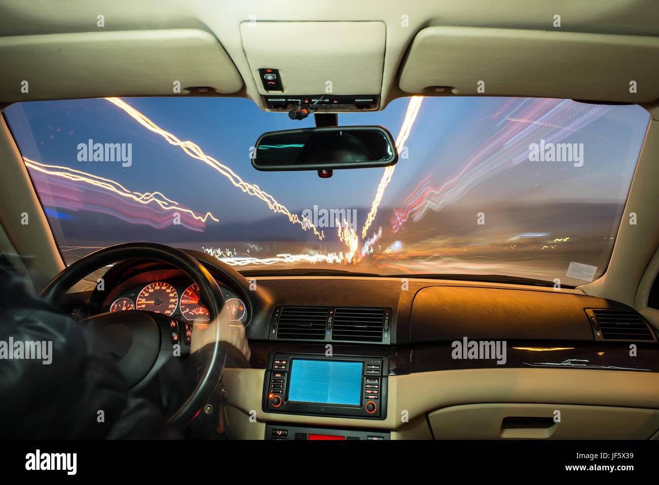 Car interior on driving Stock Photo - Alamy