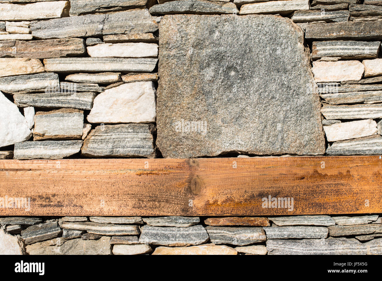 Wall built of stones. Sun light Stock Photo - Alamy
