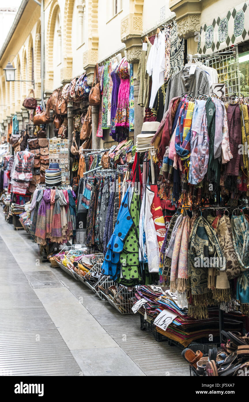 Clothing and souvenirs on arab market Stock Photo - Alamy