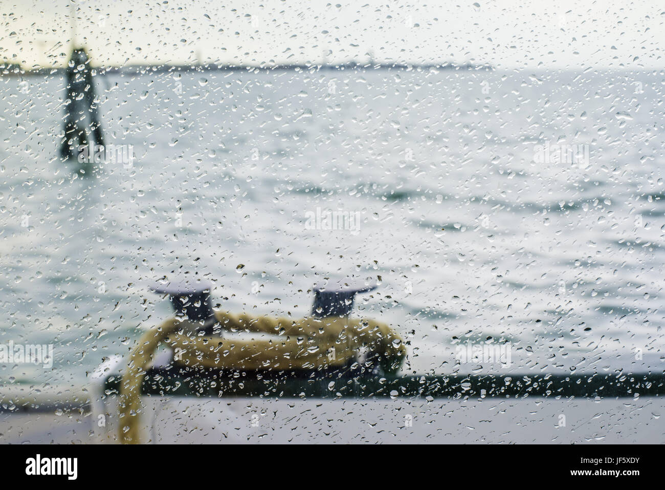 Rain on glass ship Stock Photo - Alamy