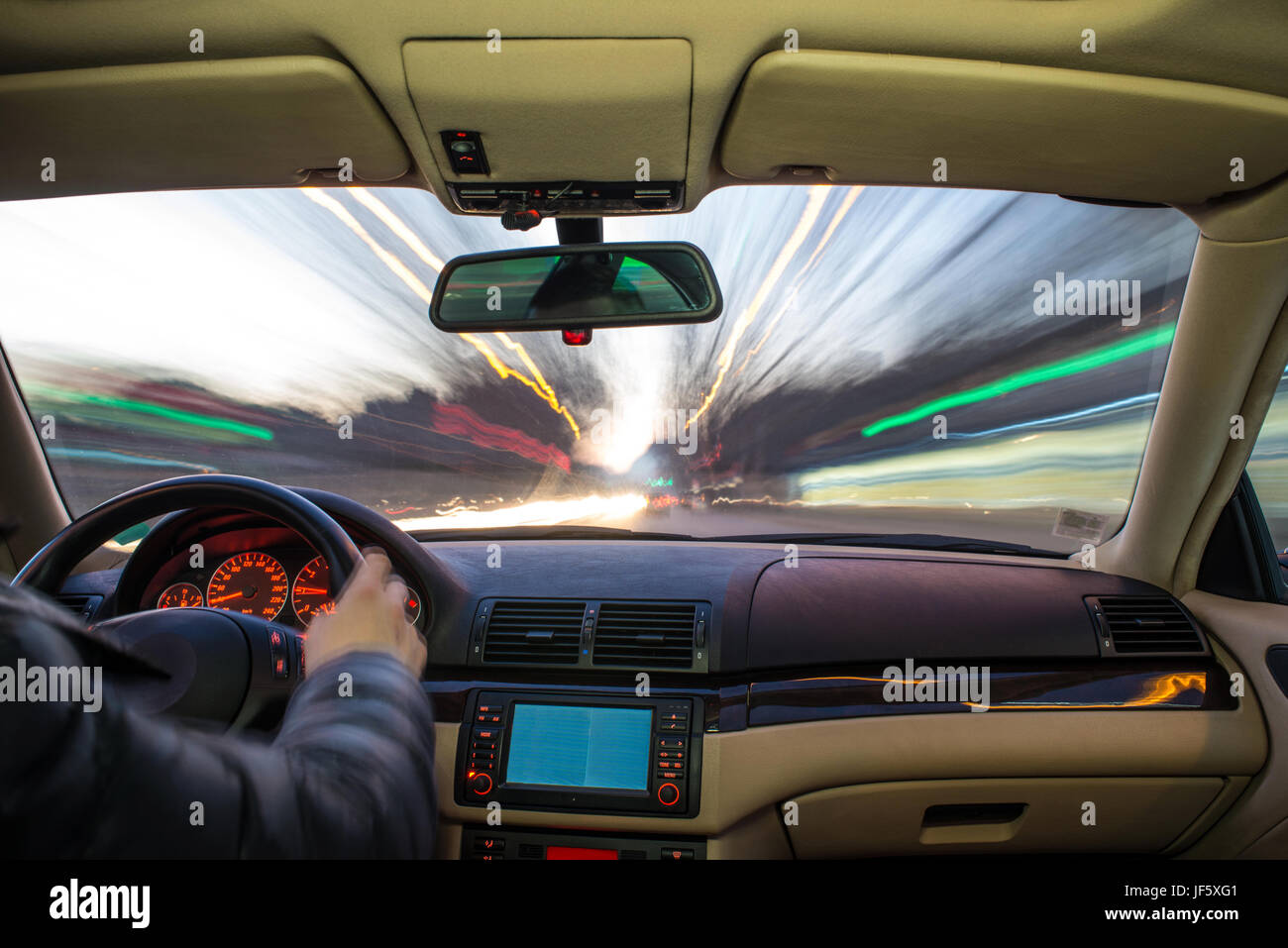 Car interior on driving Stock Photo - Alamy