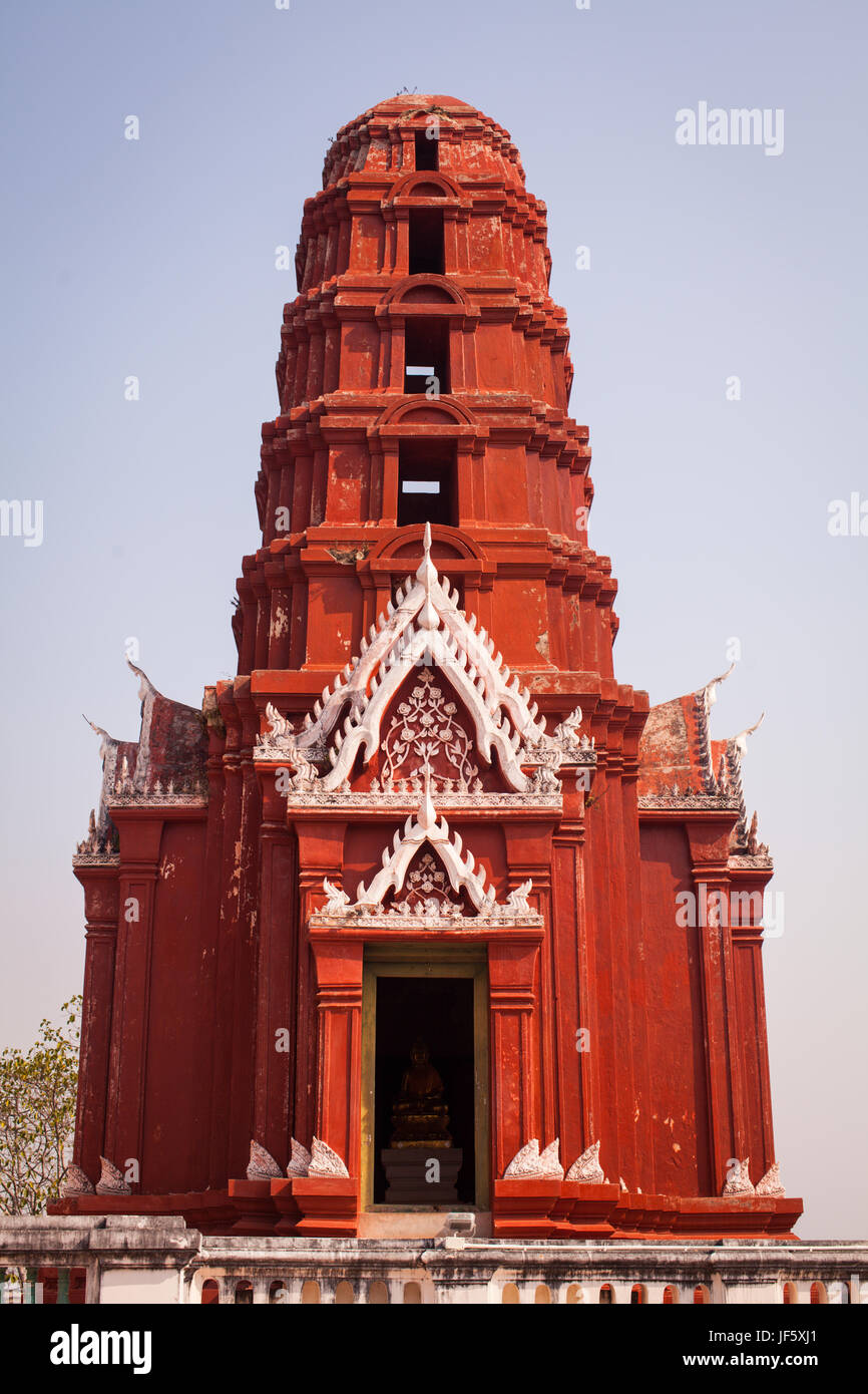 Red temple in Thailand Stock Photo - Alamy