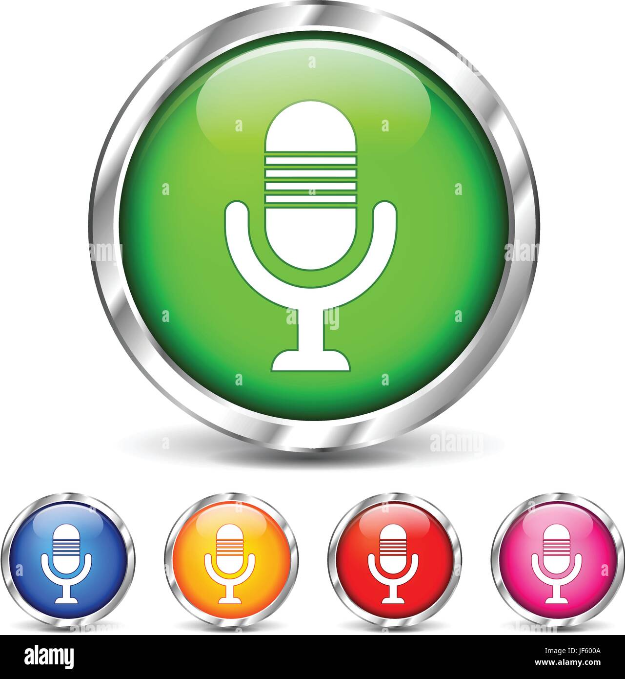 button, microphone, sign, icon, micro, vector, design, blue, glass ...