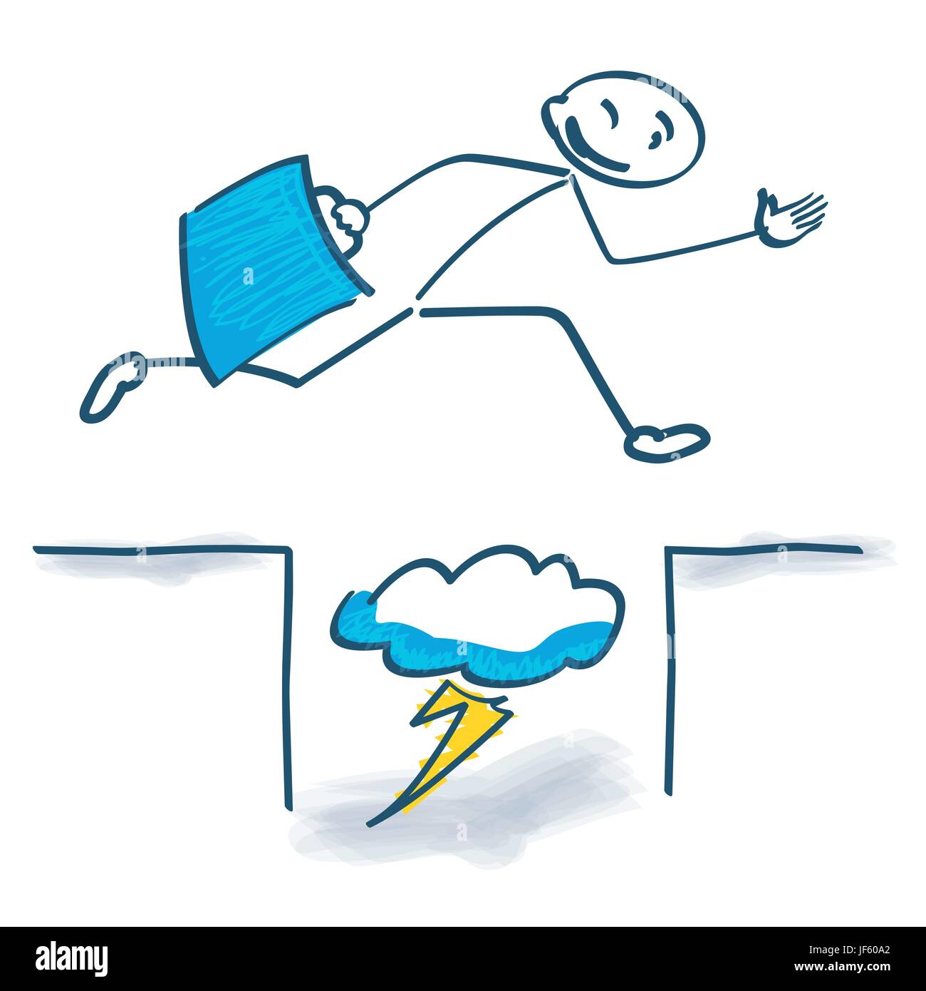 stick figure with jump of problems and problem solving Stock Vector ...