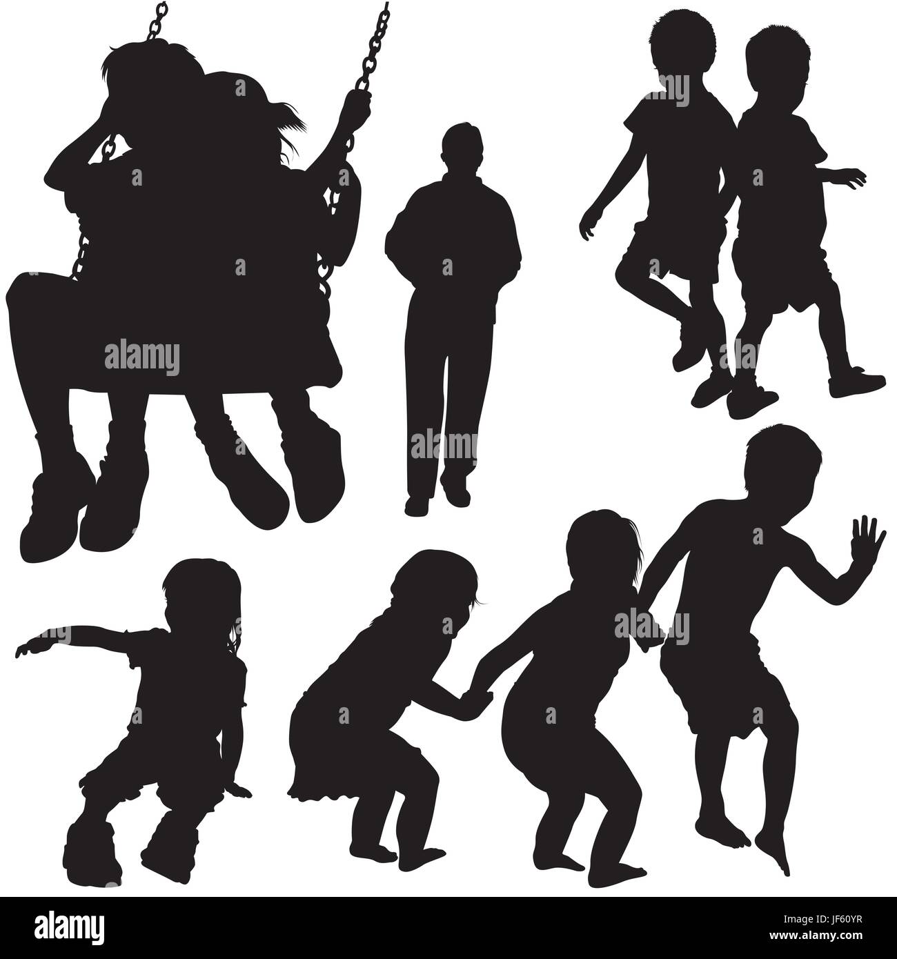 Walking children and adults Stock Vector Images - Alamy