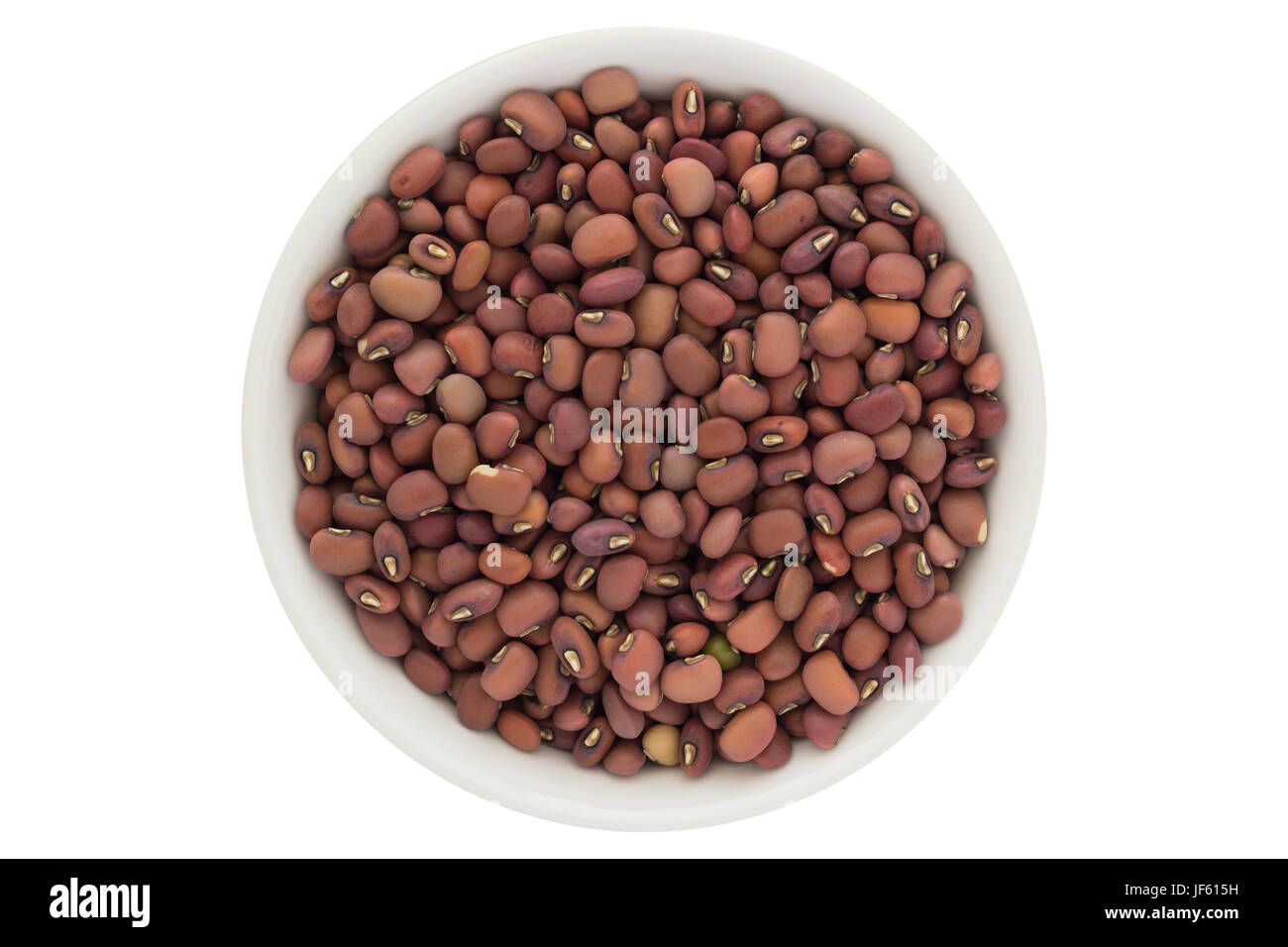 Dried red azuki beans in white bowl, isolated on white background Stock ...
