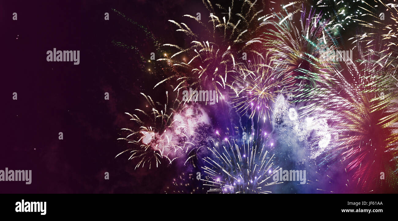 greeting card design fireworks Stock Photo - Alamy