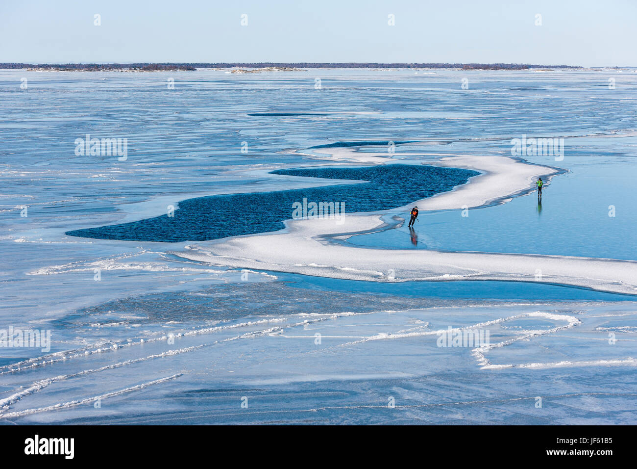 People long-distance skating Stock Photo - Alamy