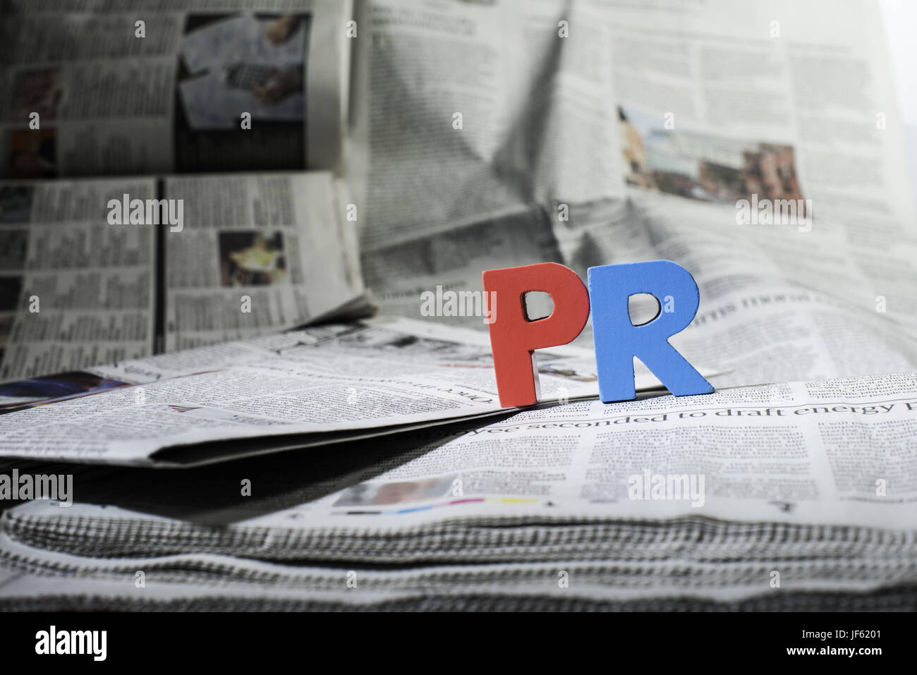 Word PR on newspaper Stock Photo - Alamy