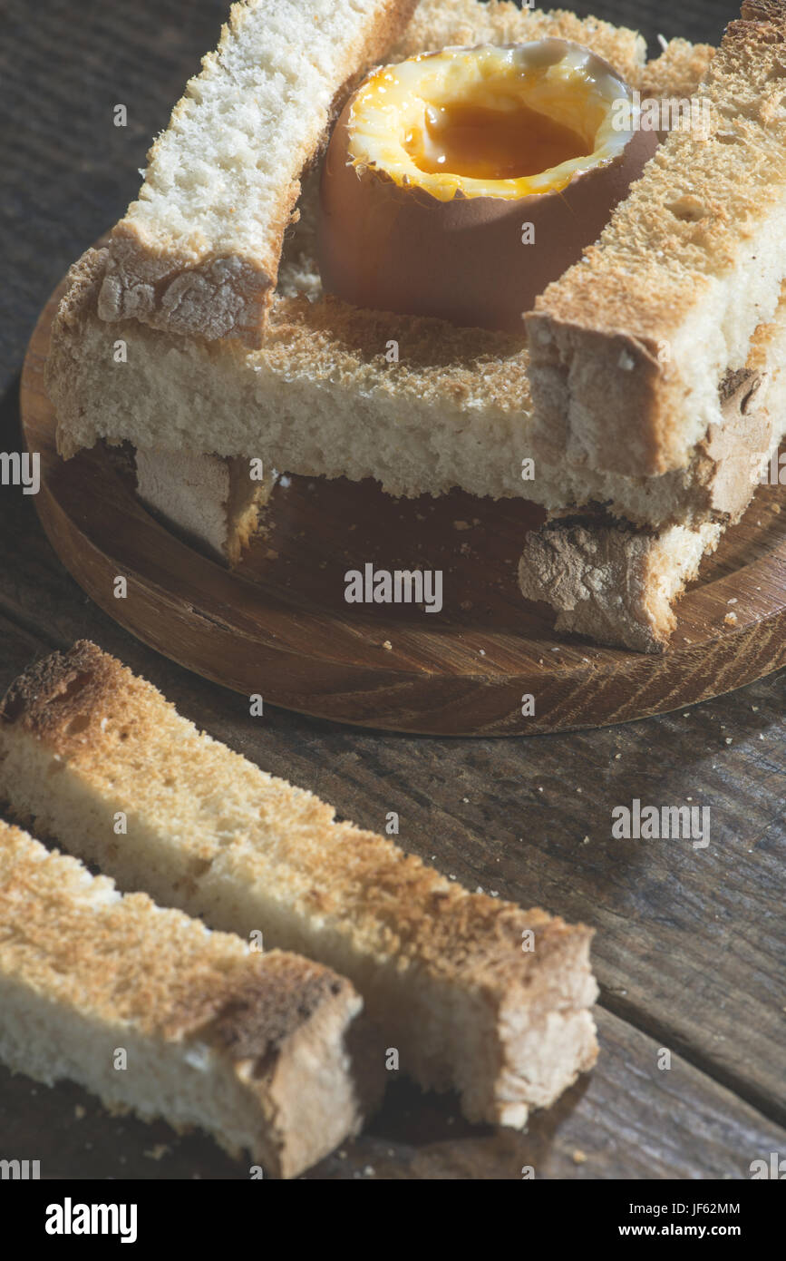 Boiled eggs breakfast table Stock Photo - Alamy