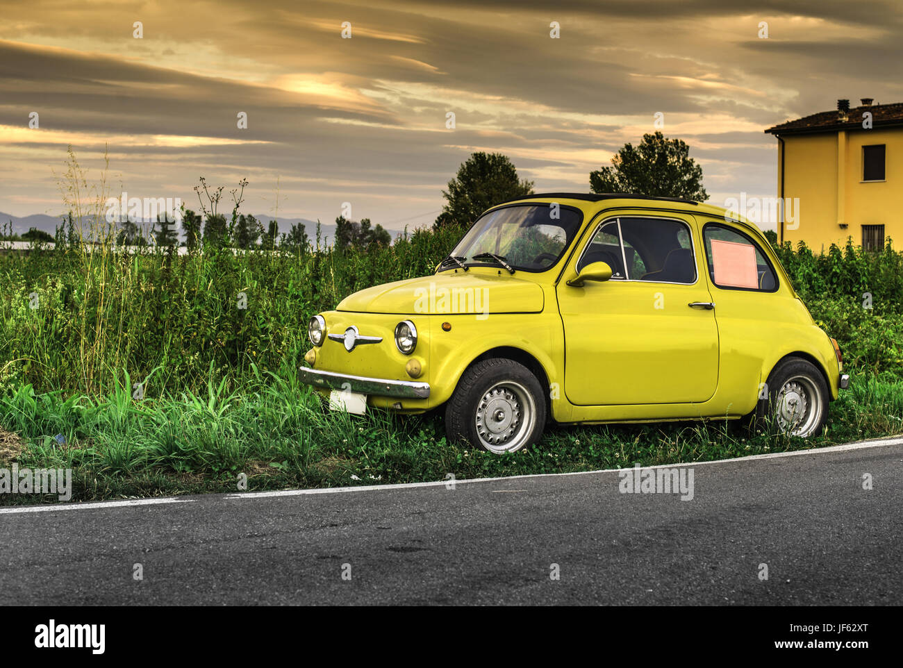 Small vintage italian car Fiat Abarth Stock Photo - Alamy