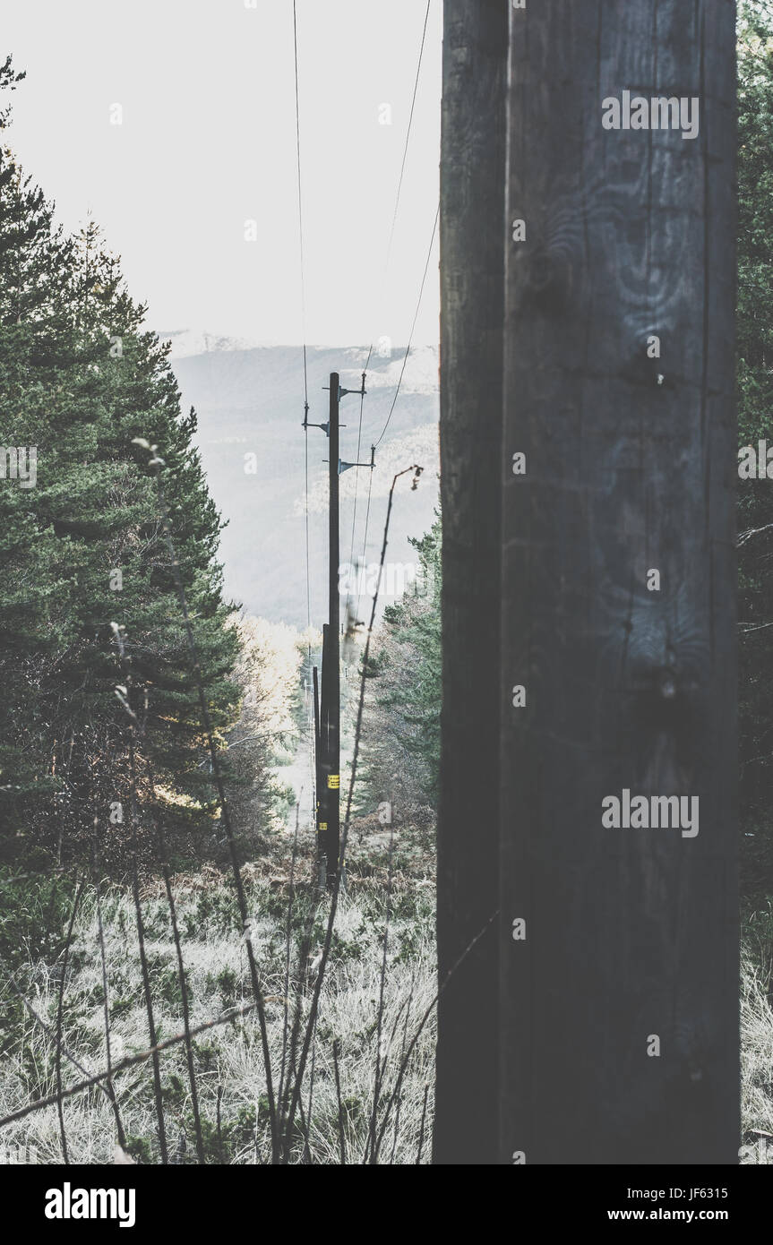 Vintage electric poles Stock Photo - Alamy
