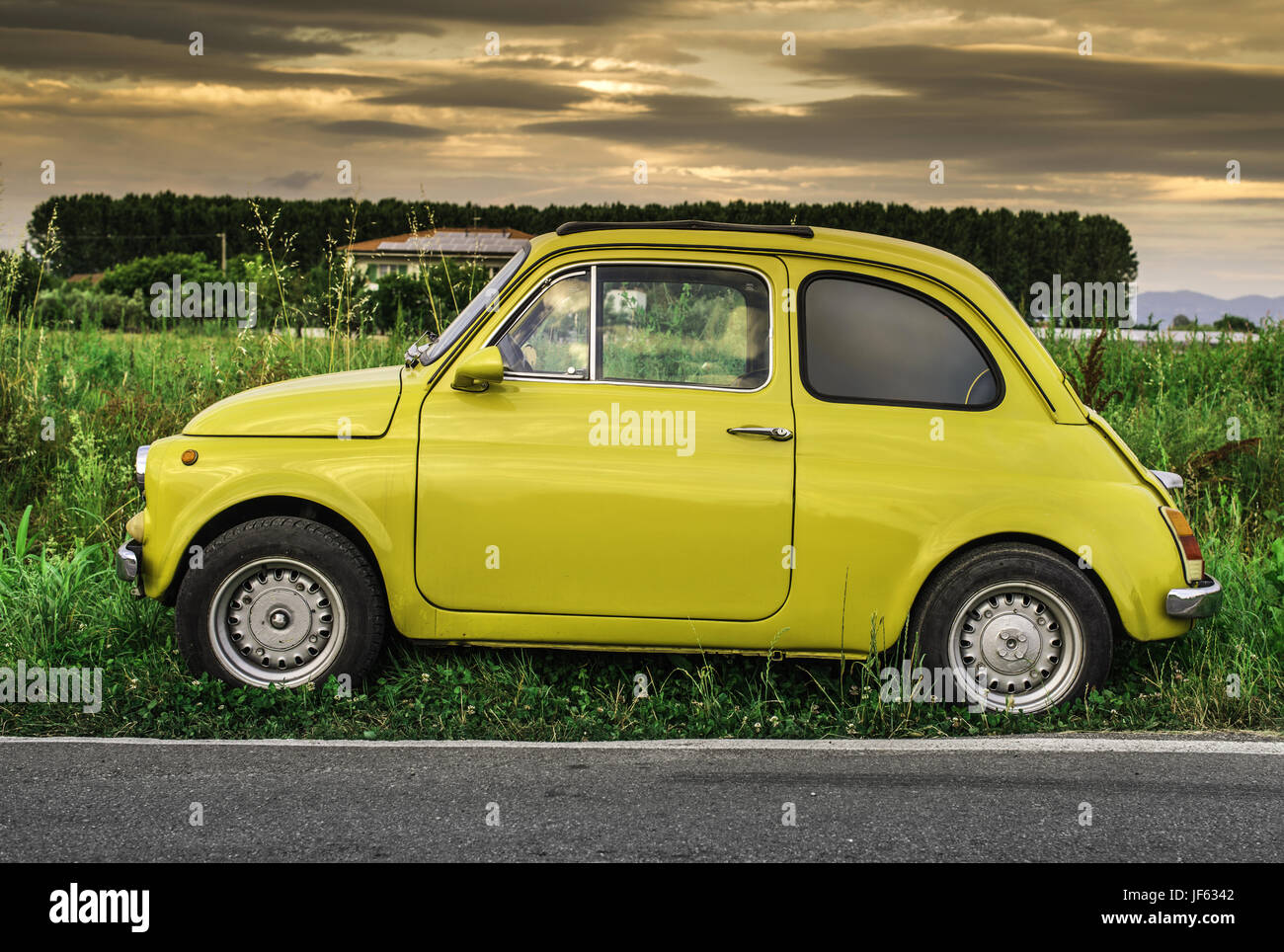 Small vintage italian car Fiat Abarth Stock Photo - Alamy