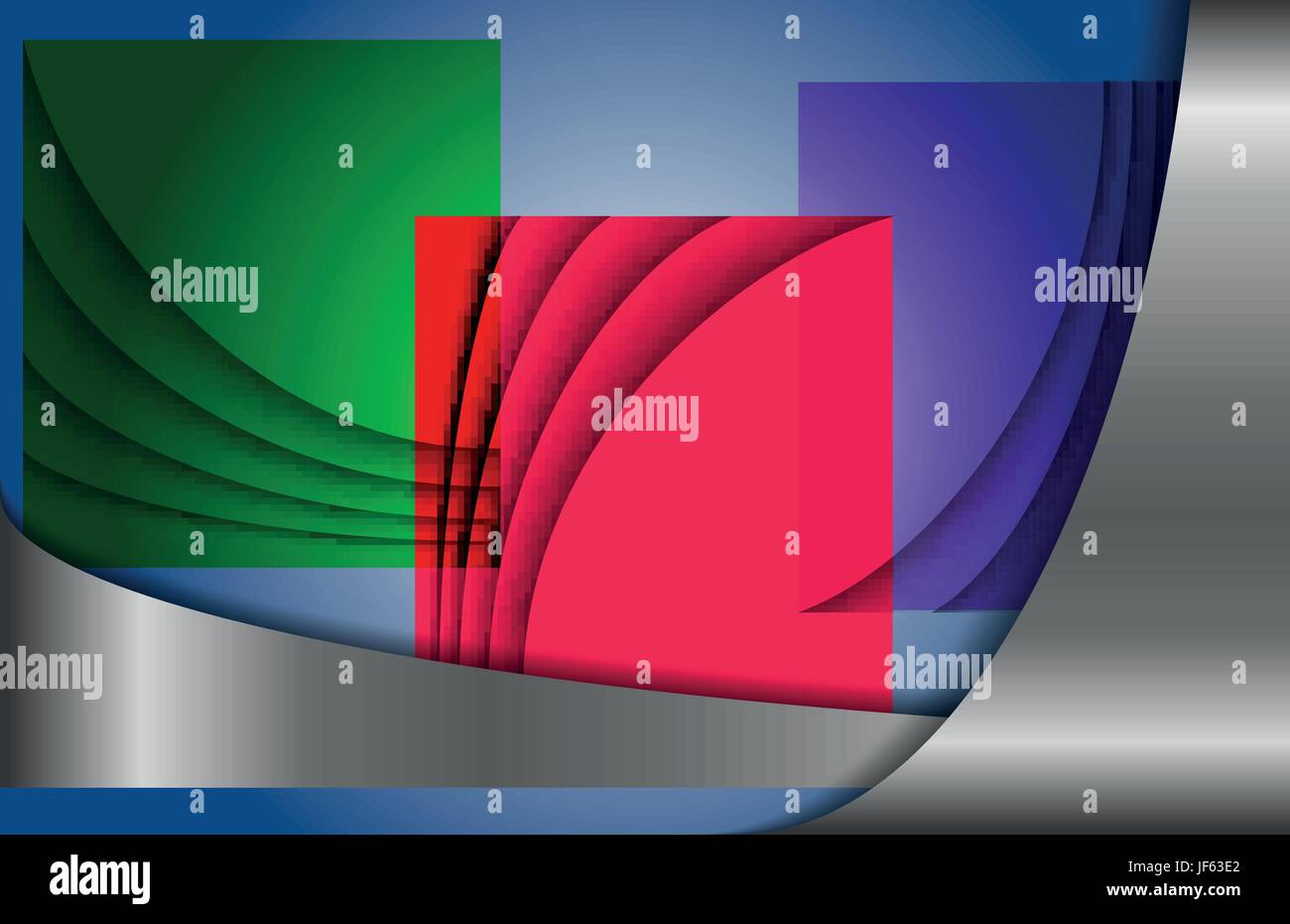 three, mesh, curves, metallic, rectangle, wave, three, mesh, curves ...