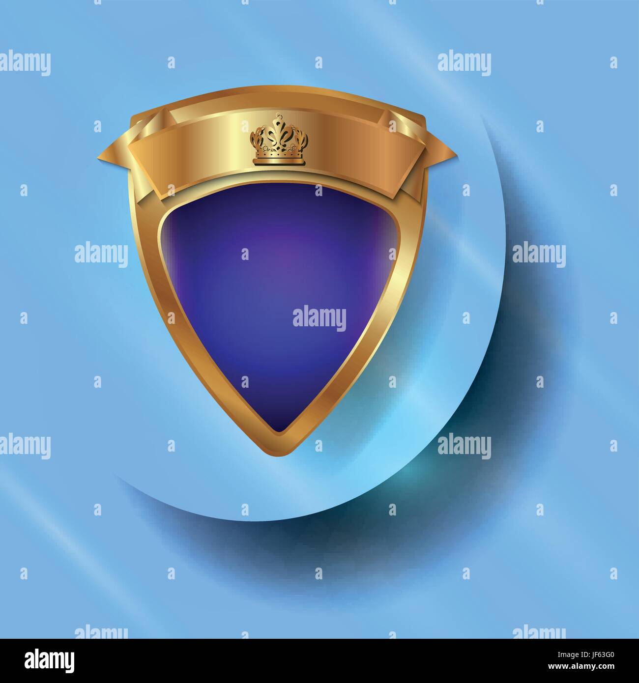 blue, emblem, metallic, shield, gold, crown, blue, emblem, dots, glossy ...