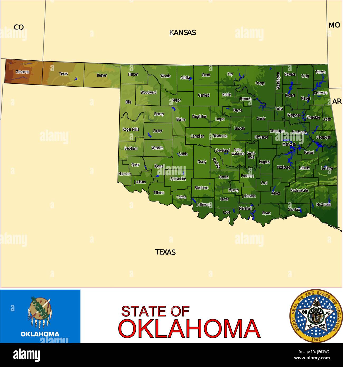 Nevada state counties map flag coat hi-res stock photography and images ...