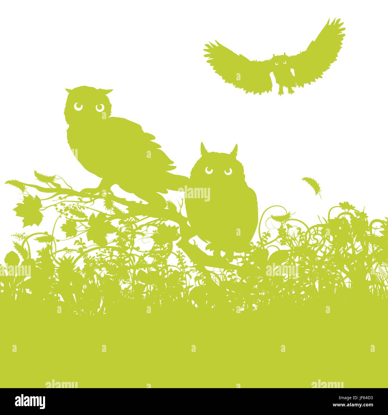 Barn owl silhouette vector vectors hi-res stock photography and images ...