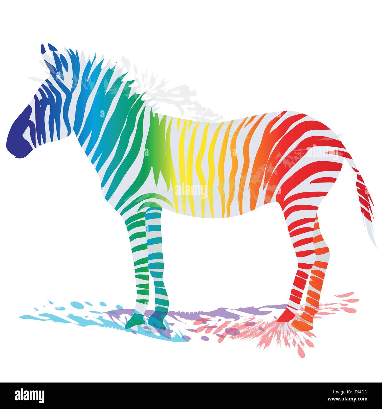 zebra with colored stripes Stock Vector Image & Art - Alamy
