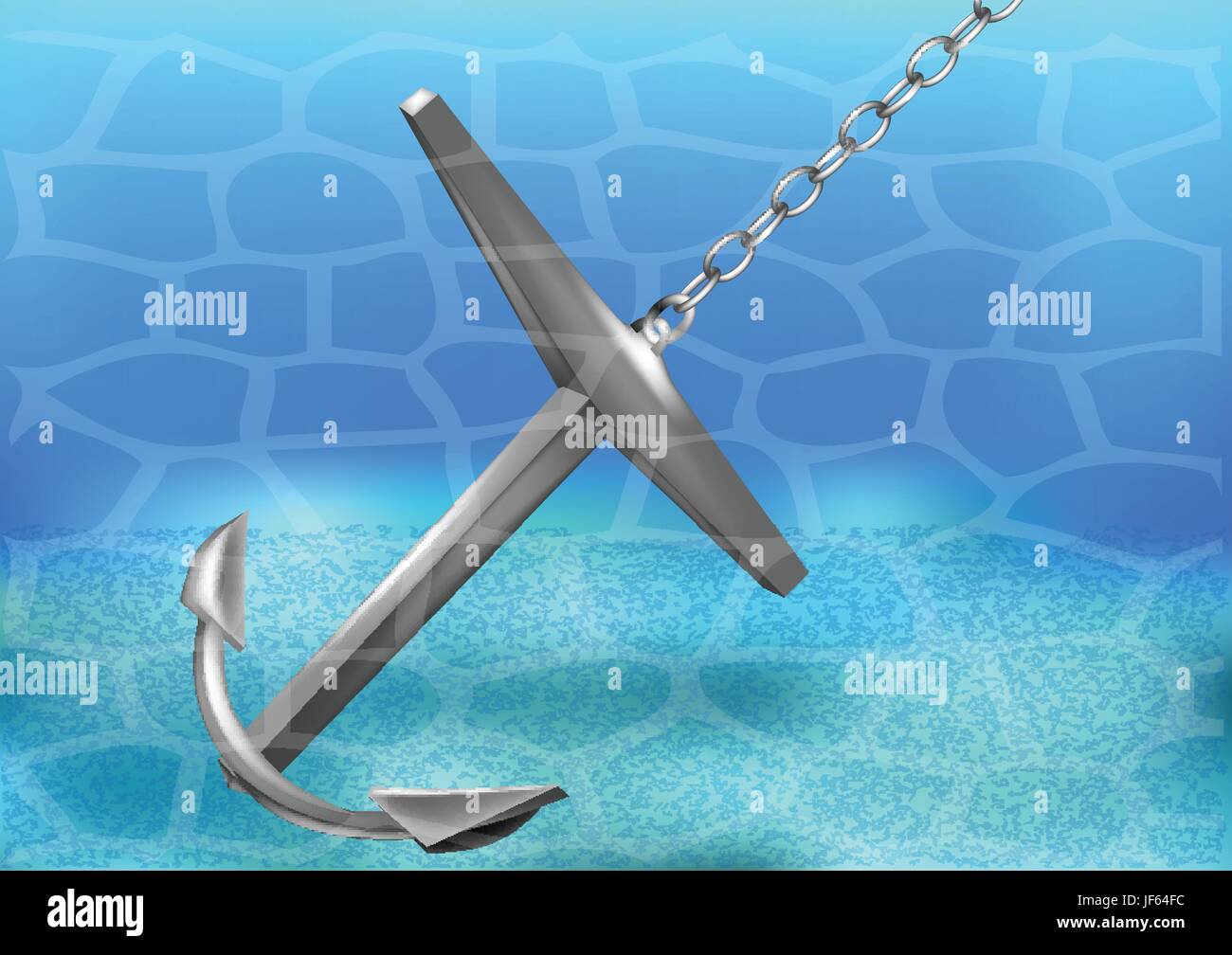 blue, chain, depth, depths, underwater, illustration, wave, under, hook ...