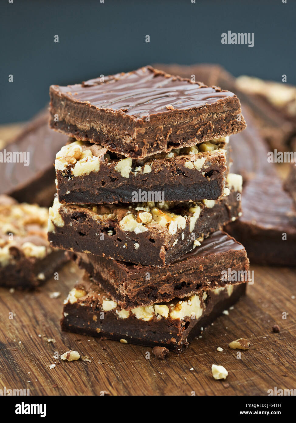 Stack of pieces of chocolate cake Stock Photo - Alamy