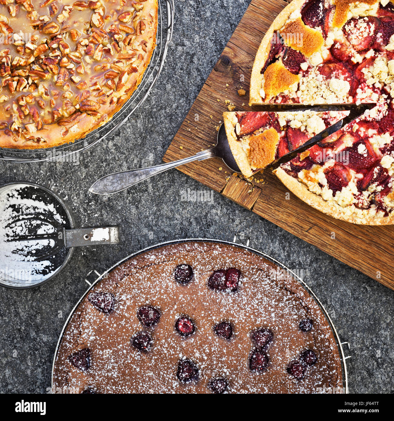 Variety of baked cakes Stock Photo - Alamy