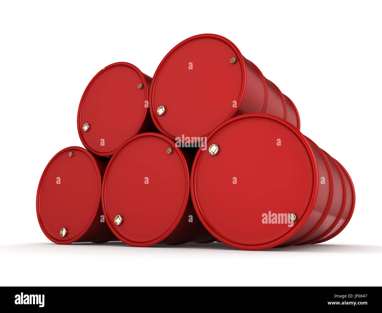 3D rendering red barrels Stock Photo - Alamy