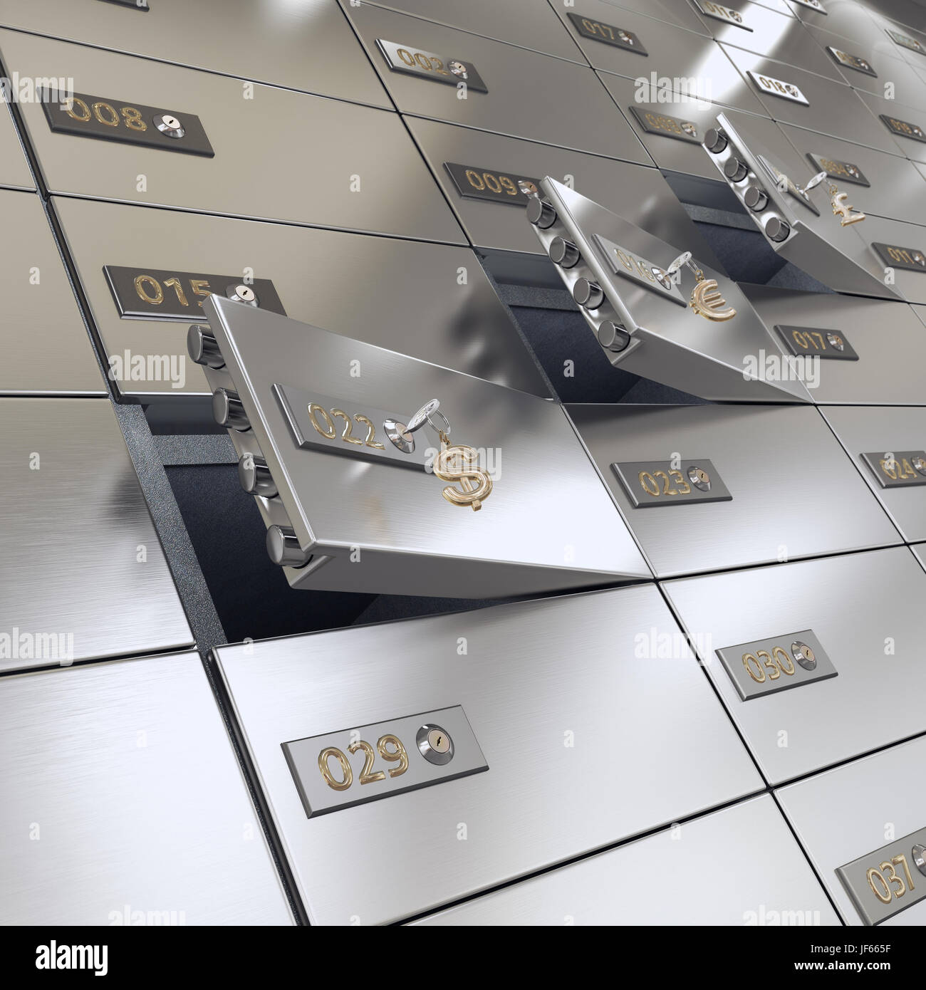 3D rendering safe deposit boxes Stock Photo - Alamy